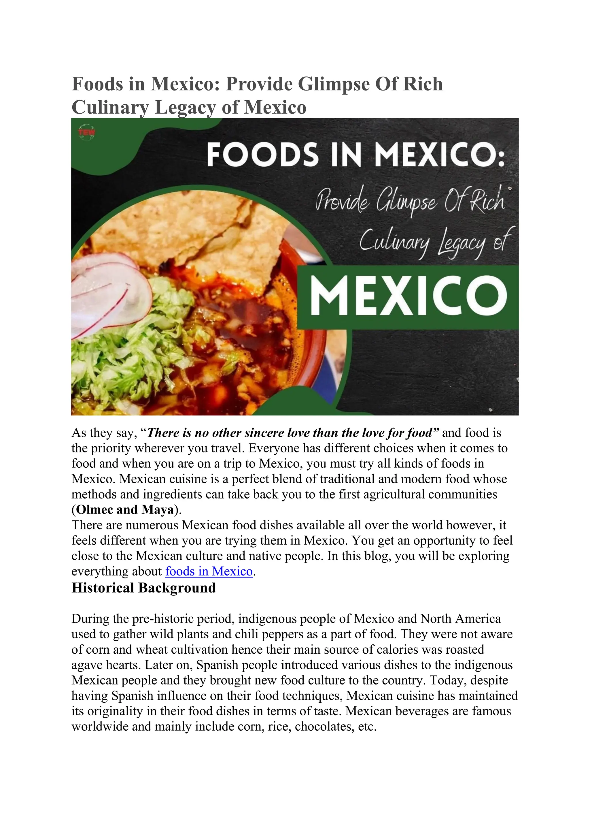 Foods in Mexico.pdf | Food & Drink