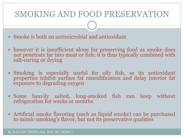 Food smoking- processing & preservation.pptx | Smoking Cessation | Wellness