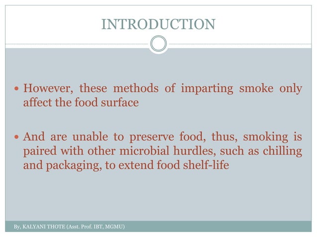 Food smoking- processing & preservation.pptx | Smoking Cessation | Wellness