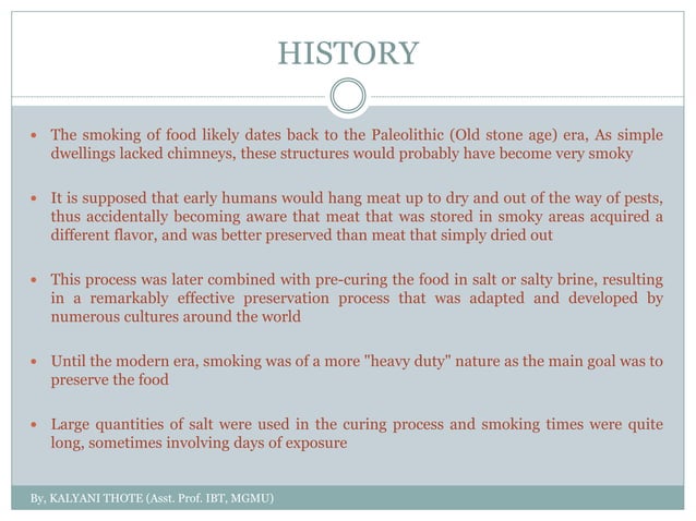 Food smoking- processing & preservation.pptx | Smoking Cessation | Wellness