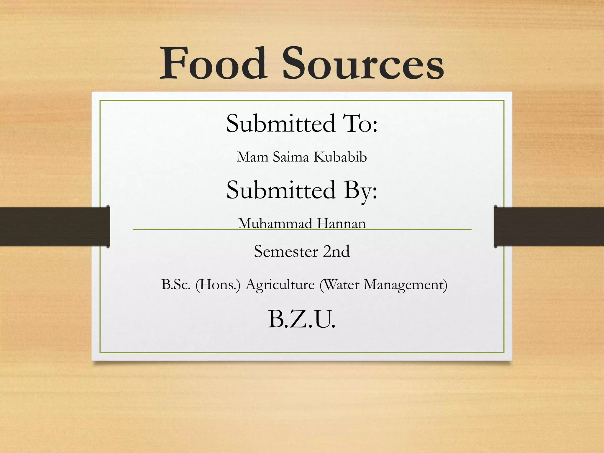 Food sources | PPT