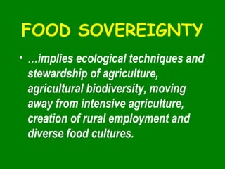 Food sovereignty, biodiversity, july 27, 2005 | PPT