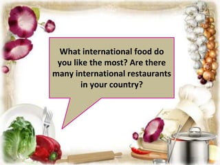 Food: speaking questions | PPTX