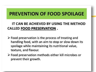 Food spoilage | PPT | Cooking | Food & Drink