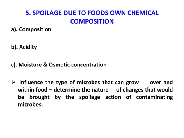CAUSES OF FOOD SPOILAGE SMG | PPTX | Chemistry | Science