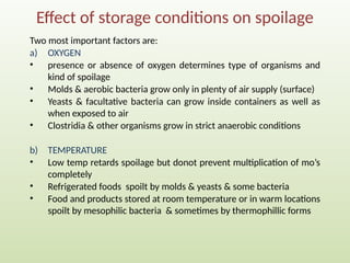General principles underlying Food Spoilage | PPTX