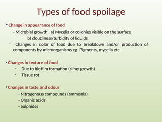 General principles underlying Food Spoilage | PPTX