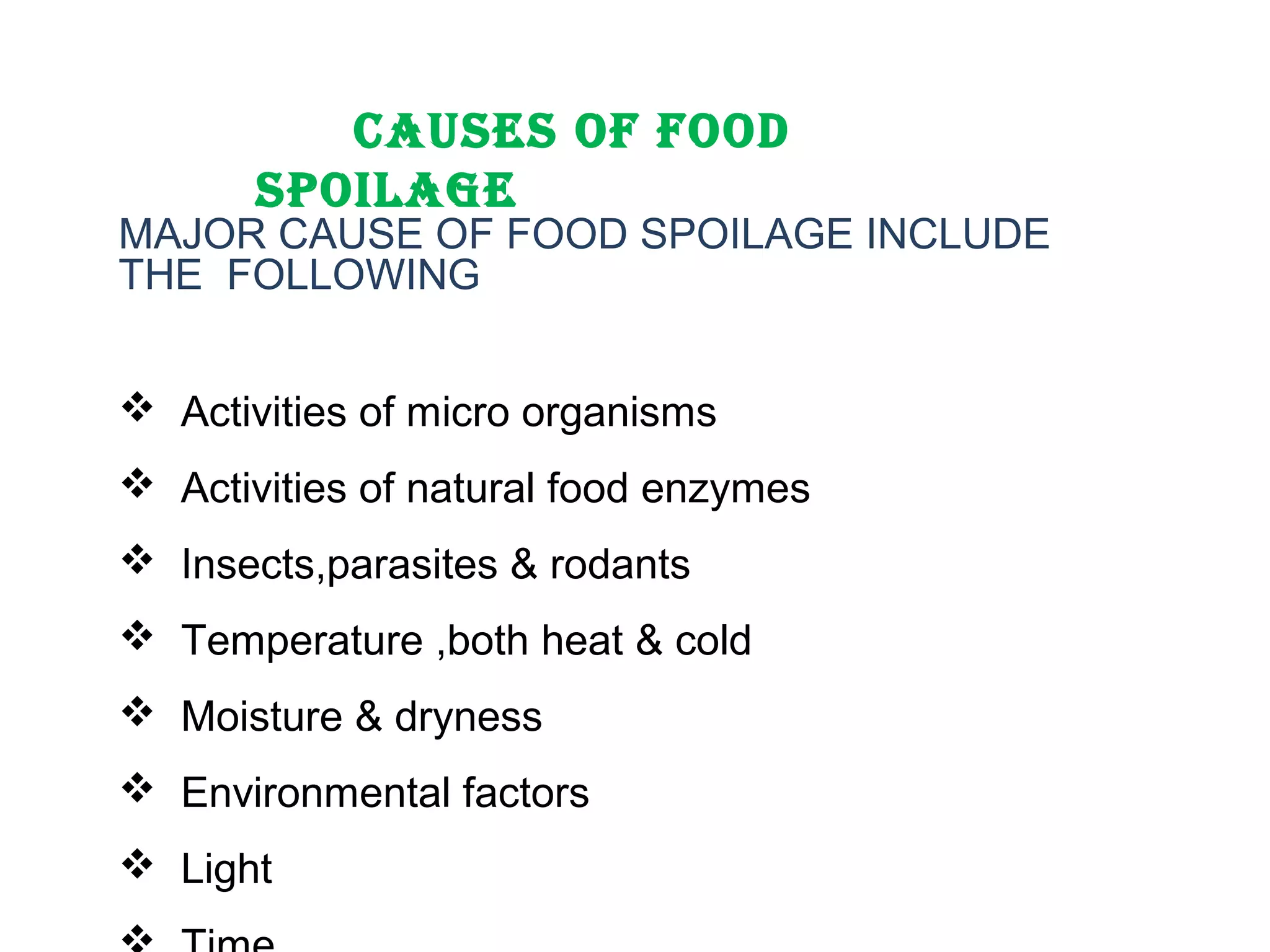 Food spoilage ppt document | PPT