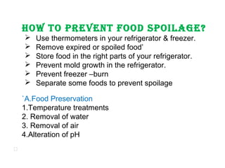 Food spoilage ppt document | PPT