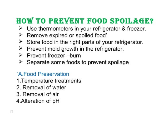 Food spoilage ppt document | PPT