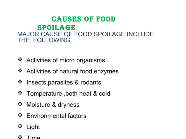 Food spoilage ppt document | PPT