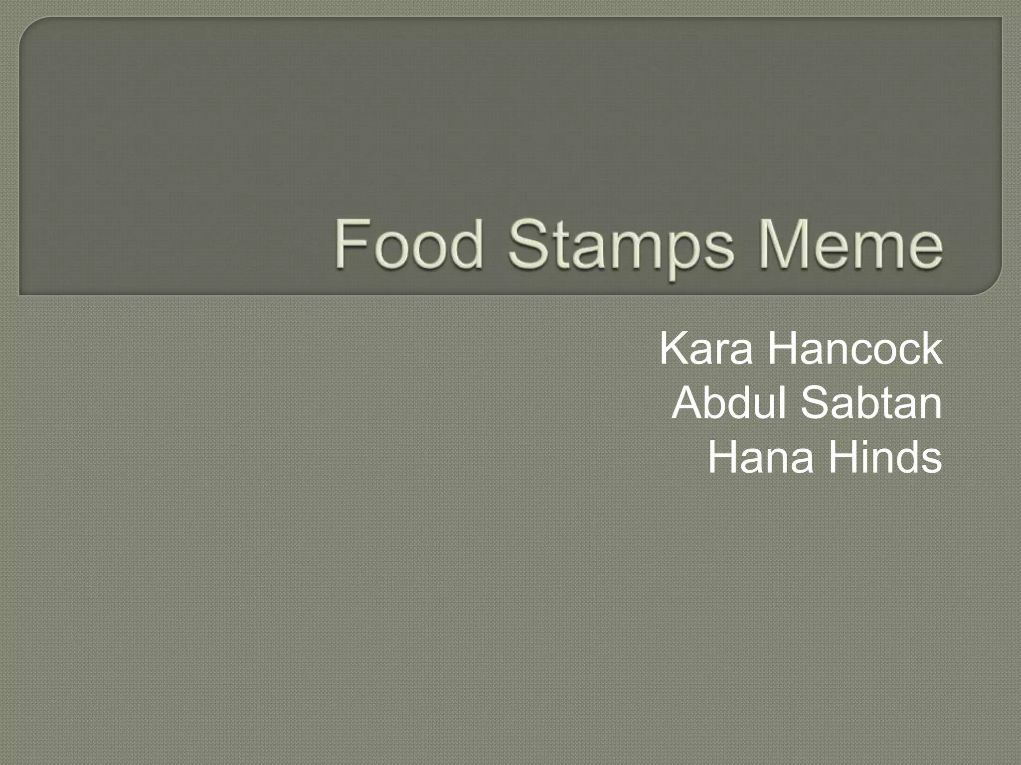 Food stamps meme | PPT