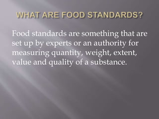 United College of Hotel Management | Food standards in India | PPTX