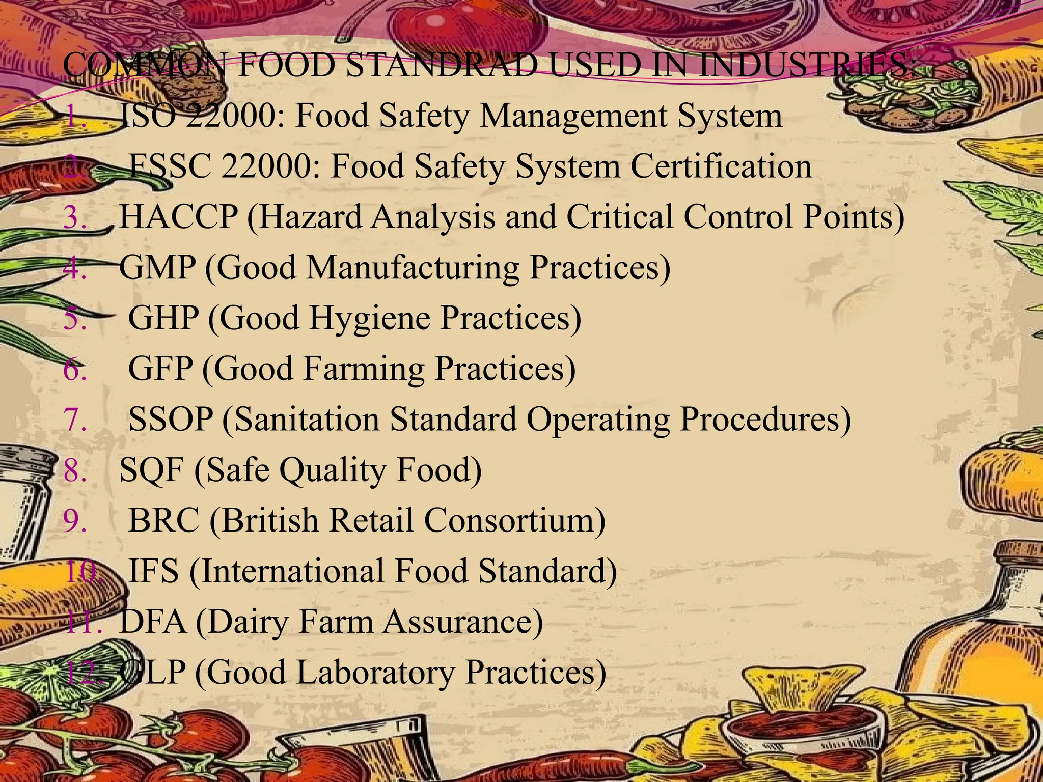 Food standards and quality assurance | PPTX