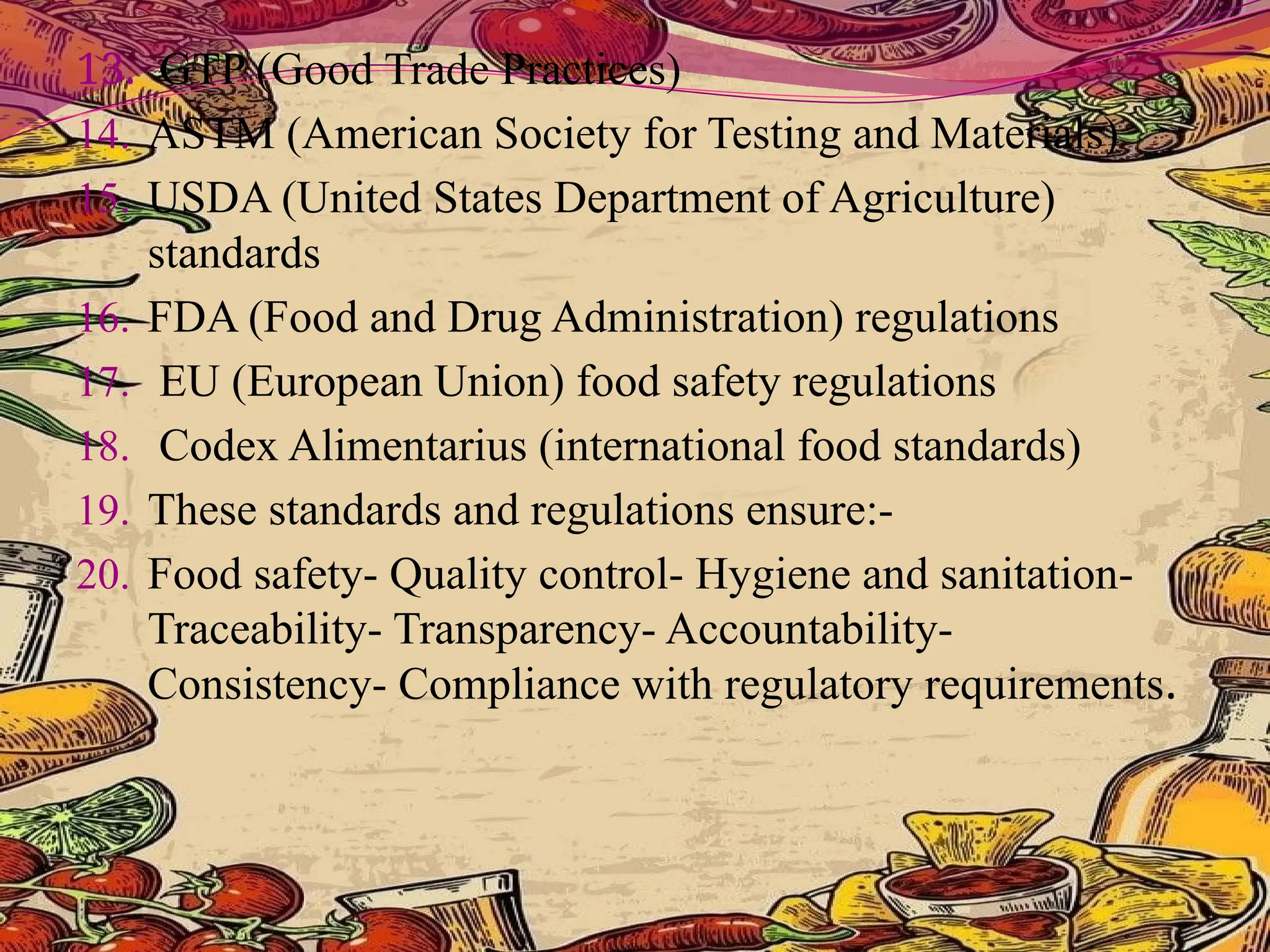 Food standards and quality assurance | PPTX