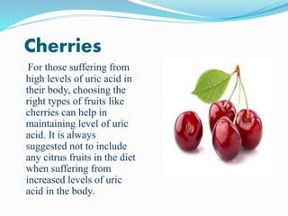 Foods that may control uric acid | PPTX | Healthy Cooking and Eating ...