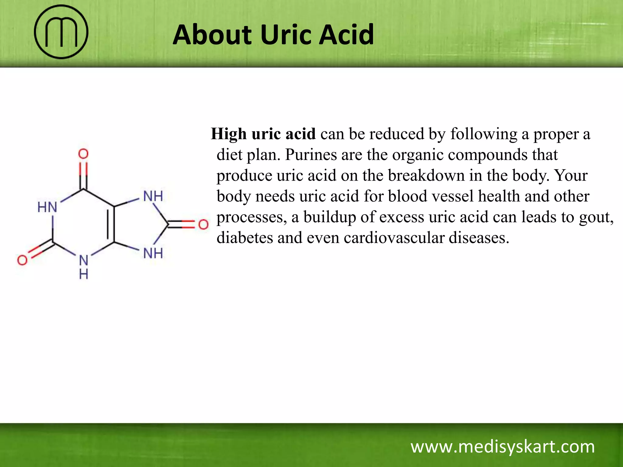 Foods to be avoided in high uric acid | PPTX