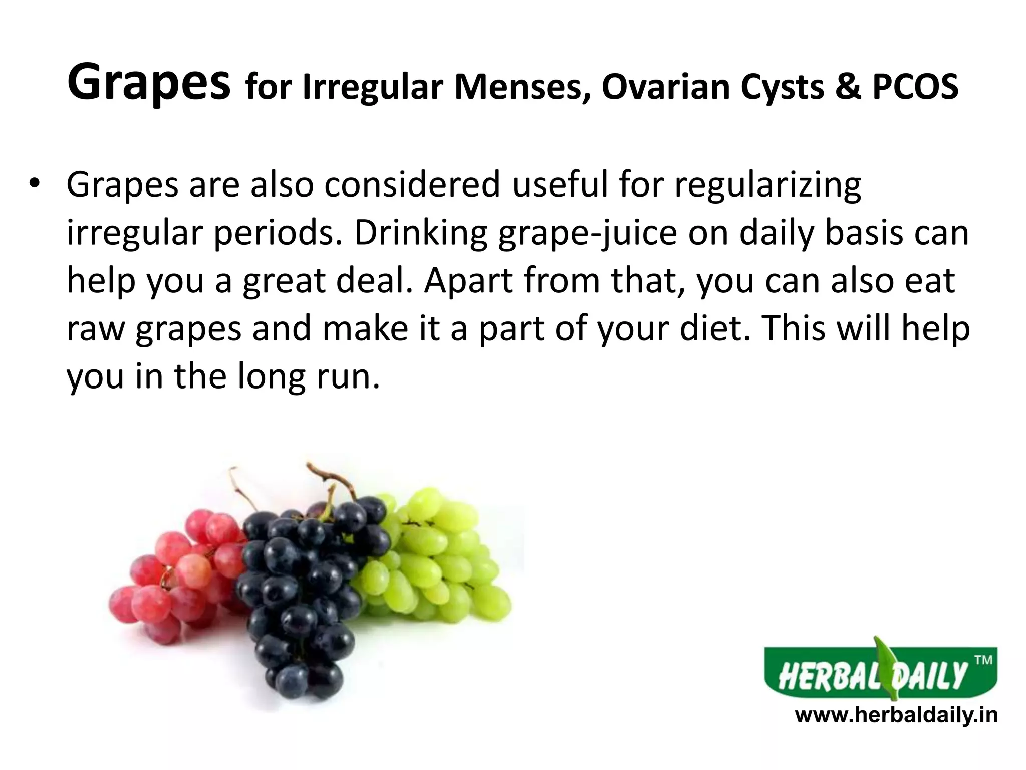 Foods to Eat & Avoid in Irregular Menses, Overian Cysts & PCOS in Hindi ...