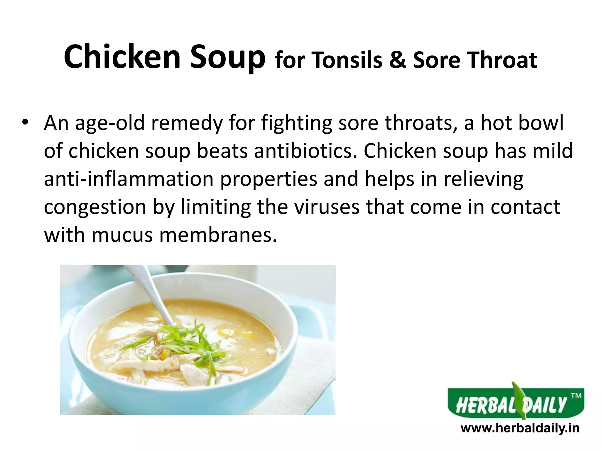 Foods to Eat & Avoid in Tonsils & Sore Throat | PPTX