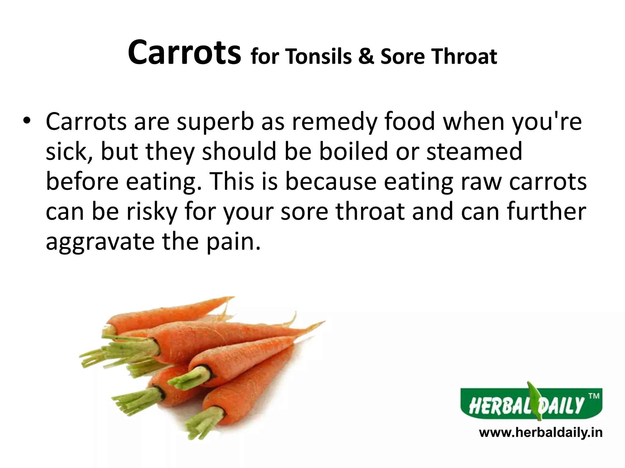 Foods to Eat & Avoid in Tonsils & Sore Throat | PPTX