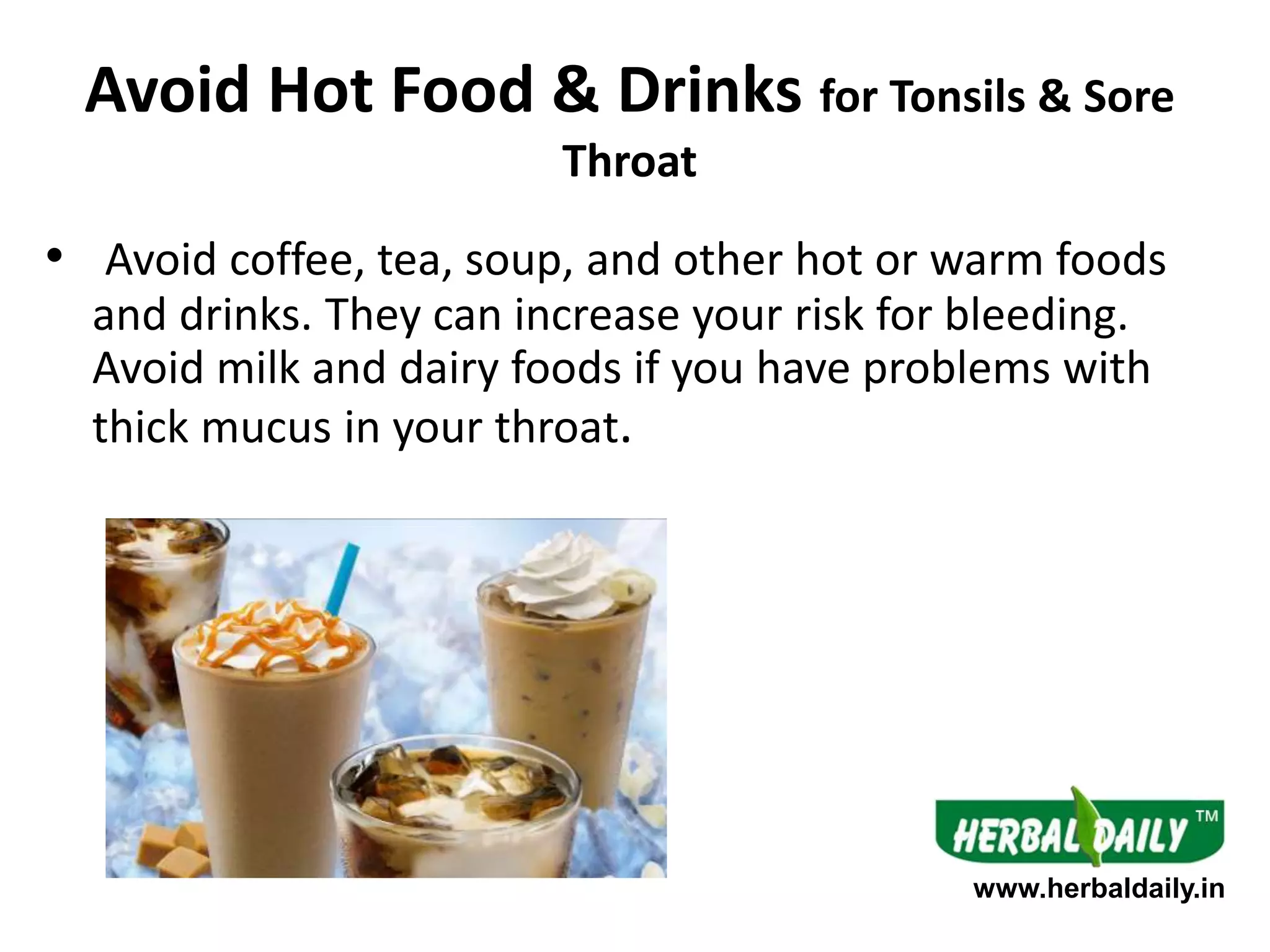 Foods to Eat & Avoid in Tonsils & Sore Throat | PPTX