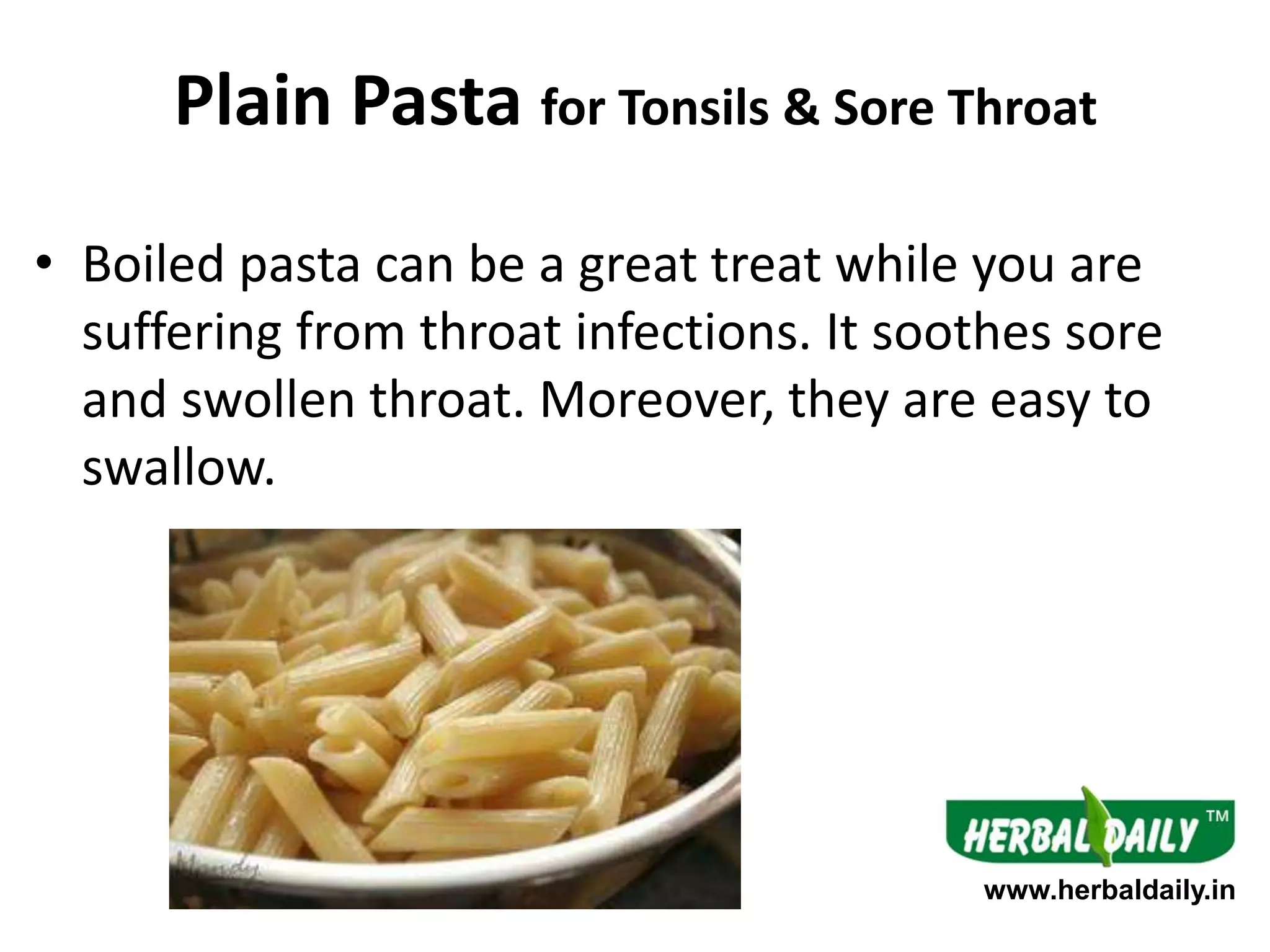 Foods to Eat & Avoid in Tonsils & Sore Throat | PPTX
