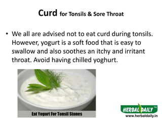 Foods to Eat & Avoid in Tonsils & Sore Throat | PPTX