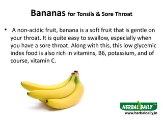 Foods to Eat & Avoid in Tonsils & Sore Throat | PPTX