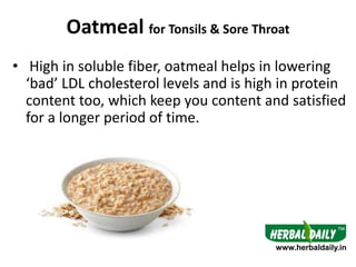 Foods to Eat & Avoid in Tonsils & Sore Throat | PPTX