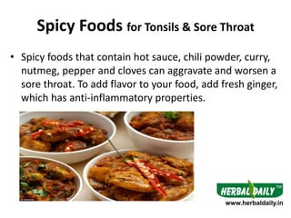 Foods to Eat & Avoid in Tonsils & Sore Throat | PPTX