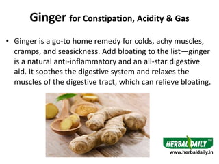 Foods to Eat in Constipation, Acidity & Gas | PPTX