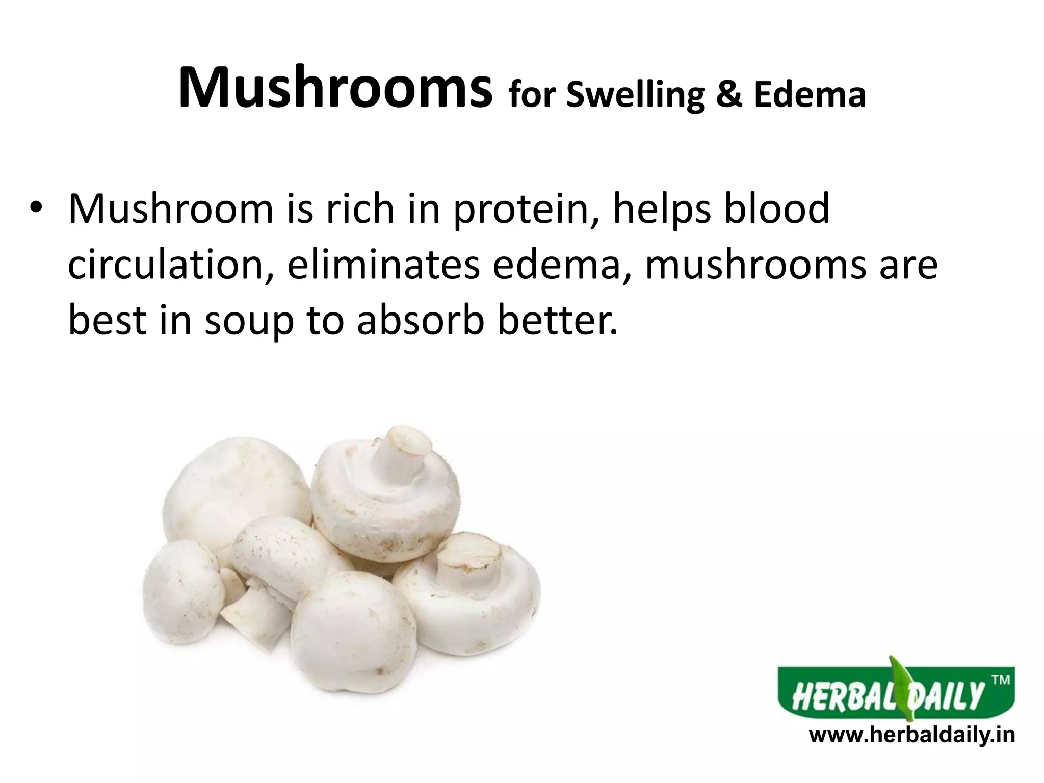 Foods to Eat in Swelling & Edema | PPTX | Nutrition | Healthy Living