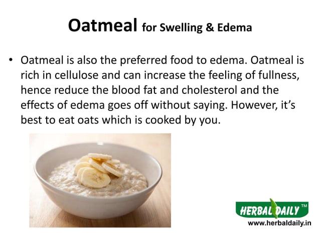 Foods to Eat in Swelling & Edema | PPTX | Nutrition | Healthy Living