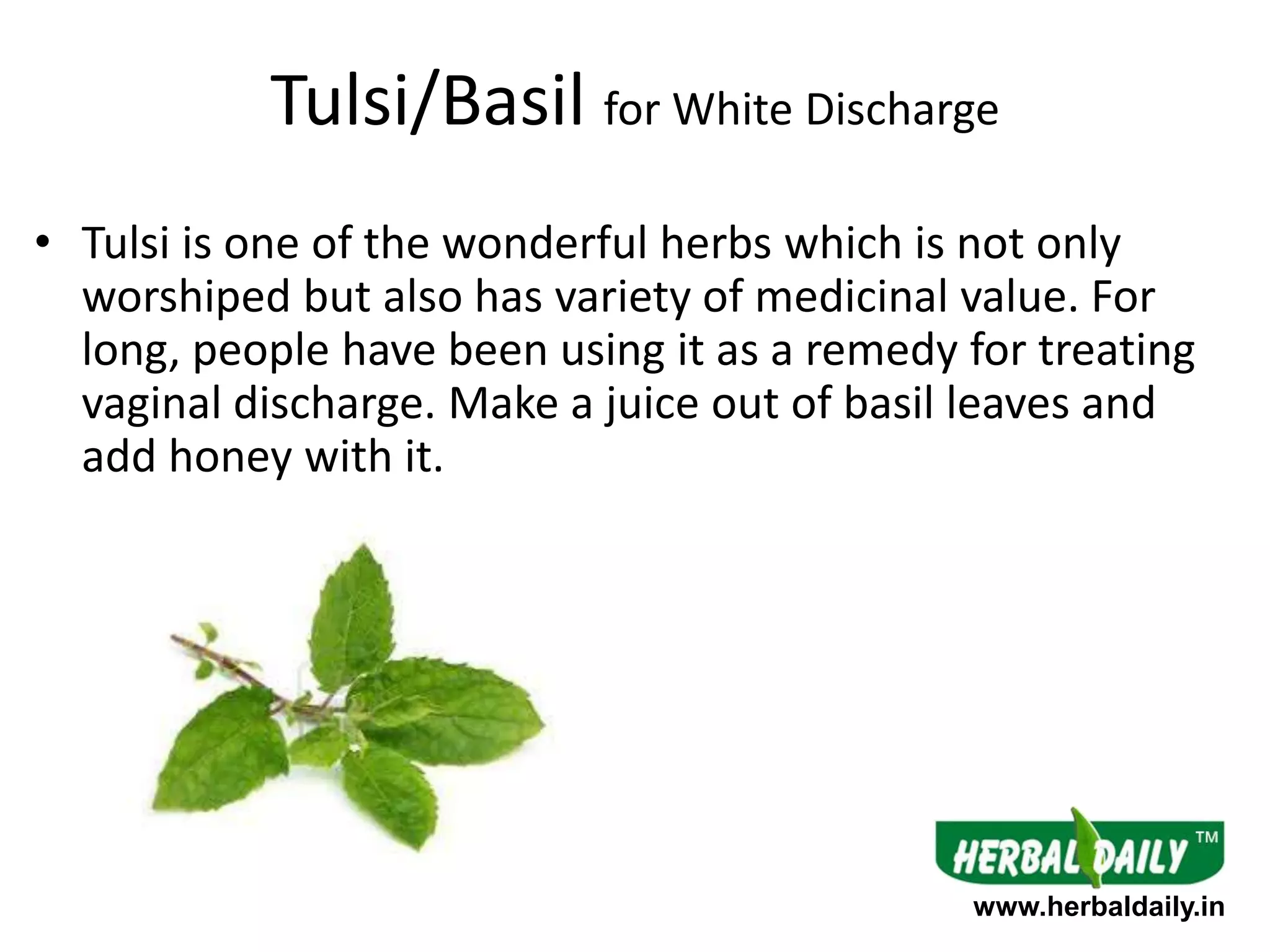 Foods to Eat in White Discharge | PPTX | Herbs and Supplements ...