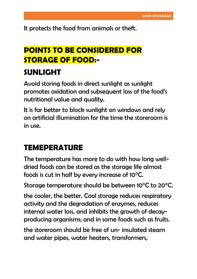 FOOD STORAGE | PDF