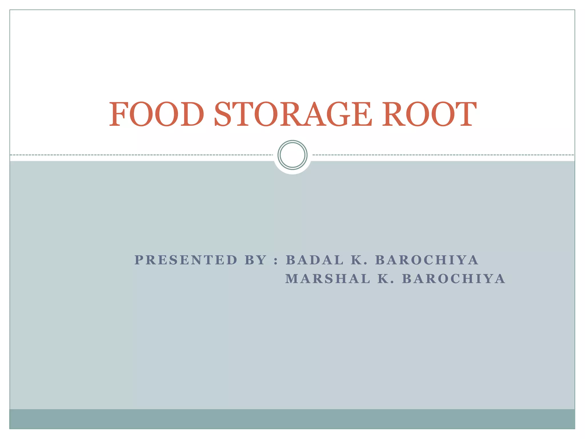 Food storage root | PPTX