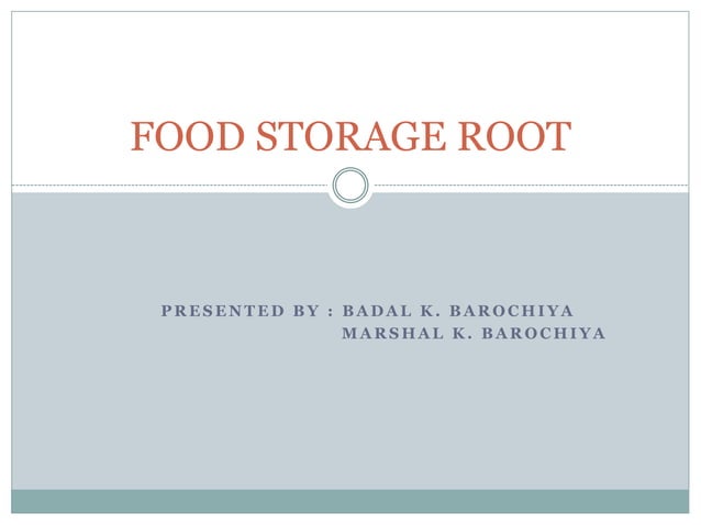 Food storage root | PPTX
