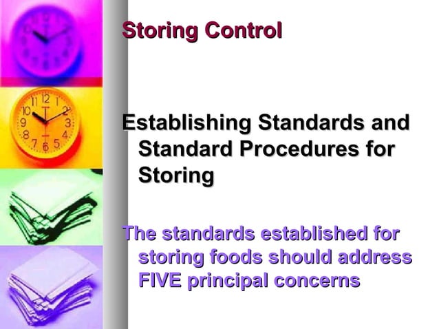 Food storing and issuing control | PPT | Business | Business and Finance