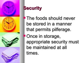 Food storing and issuing control | PPT