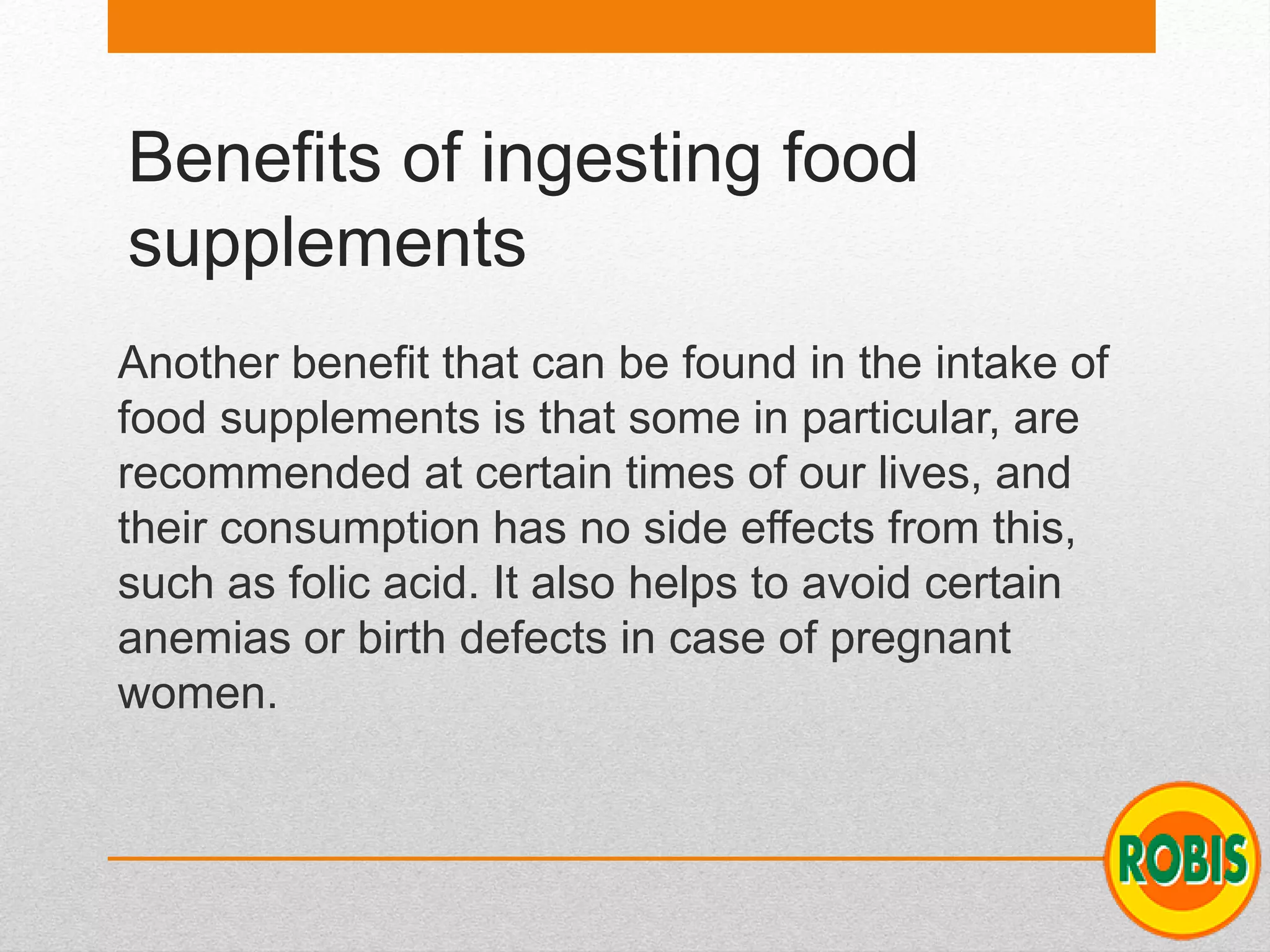 Food supplements, benefits and recommendations | PDF