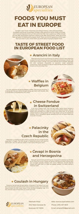 Foods you must eat in europe | PDF