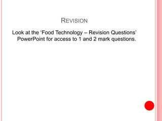 Food Technology - Exam Questions | PPTX