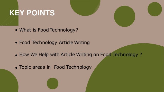Food Technology Article Writing - Words Doctorate | PPT