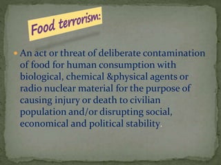 Food terrorism and biocrimes | PPTX