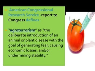 Food terrorism and biocrimes | PPTX