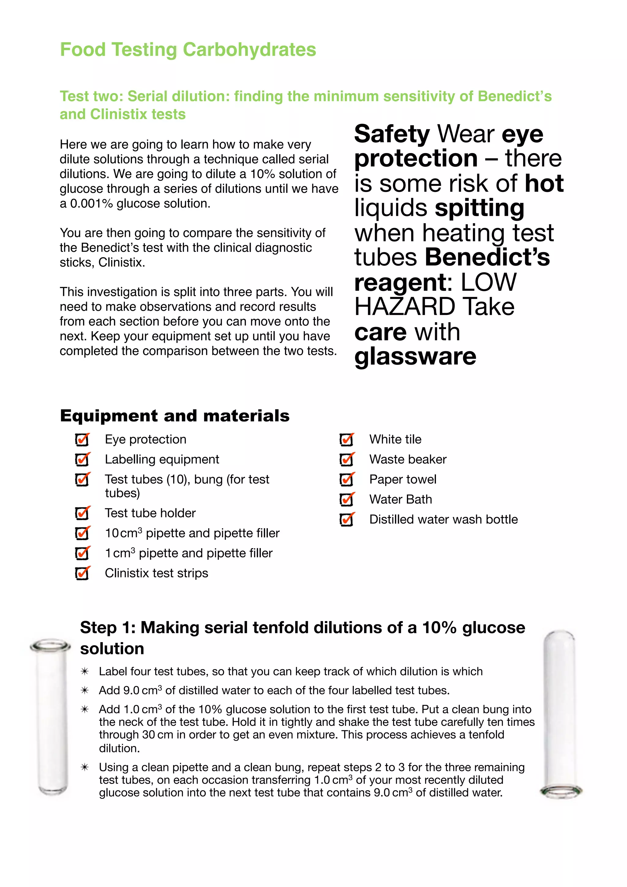 Food Testing Carbohydrates | PDF