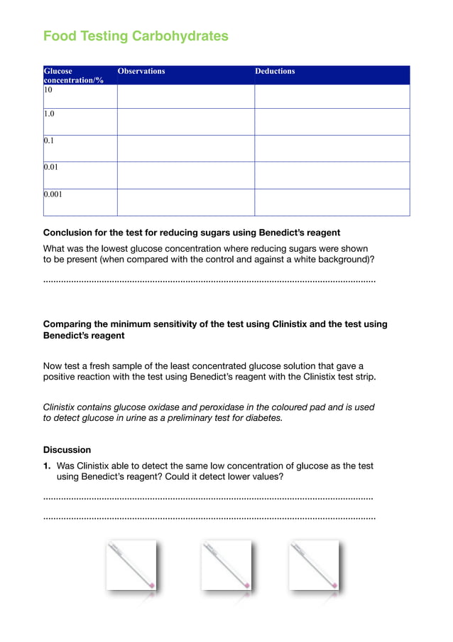 Food Testing Carbohydrates | PDF