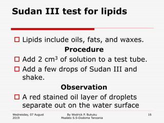 Food test practical notes | PPTX