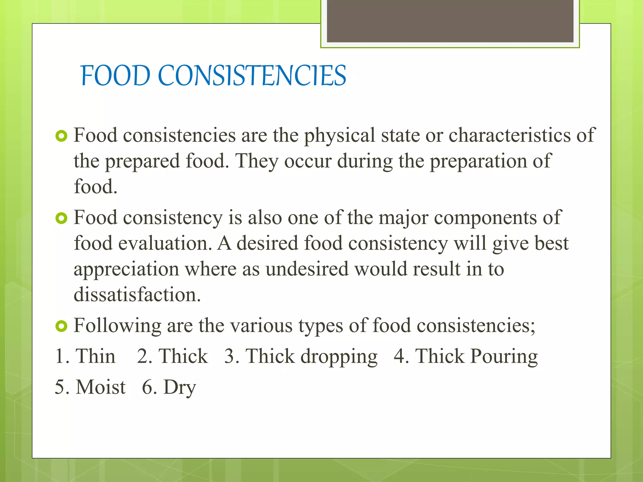 Food textures | PPTX