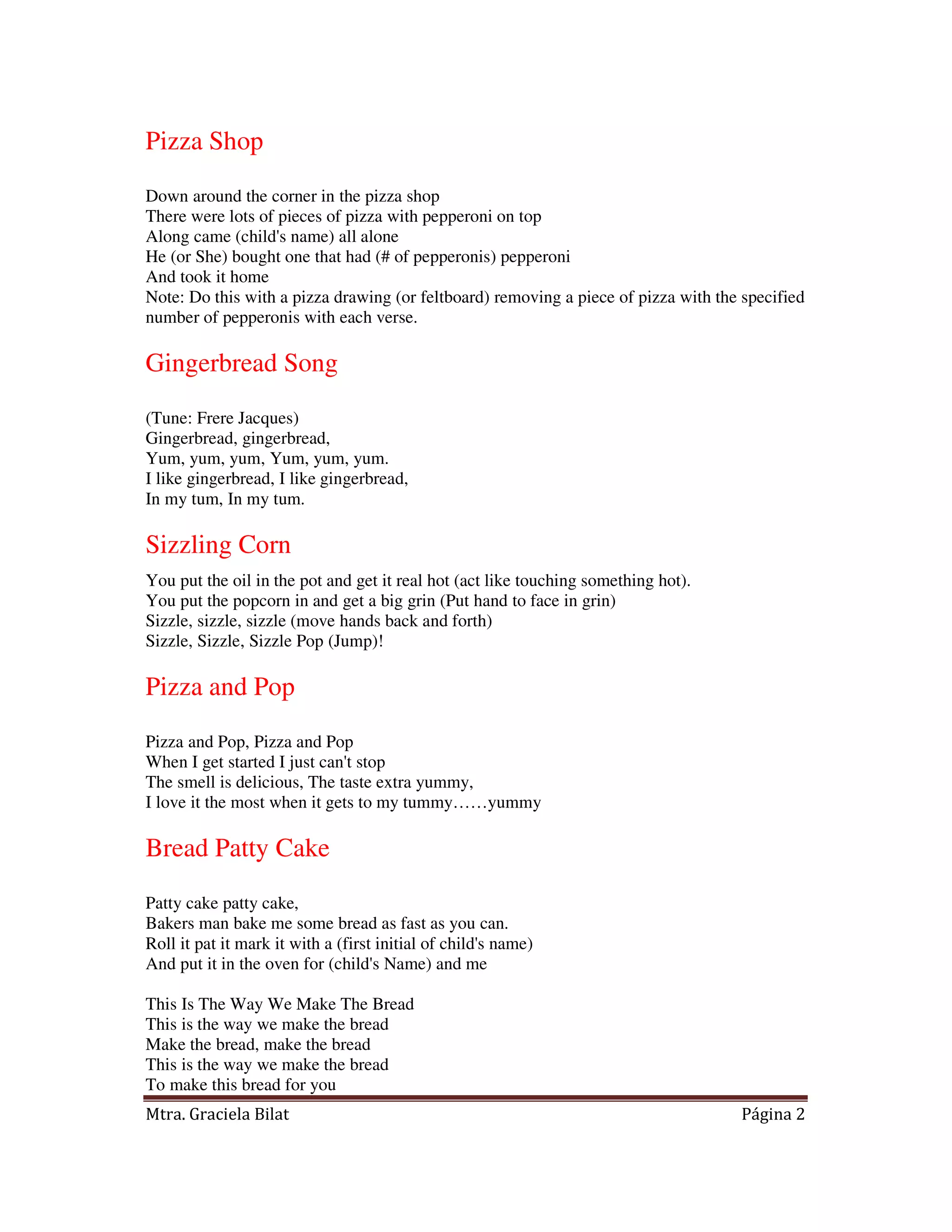 Food Theme Songs | PDF